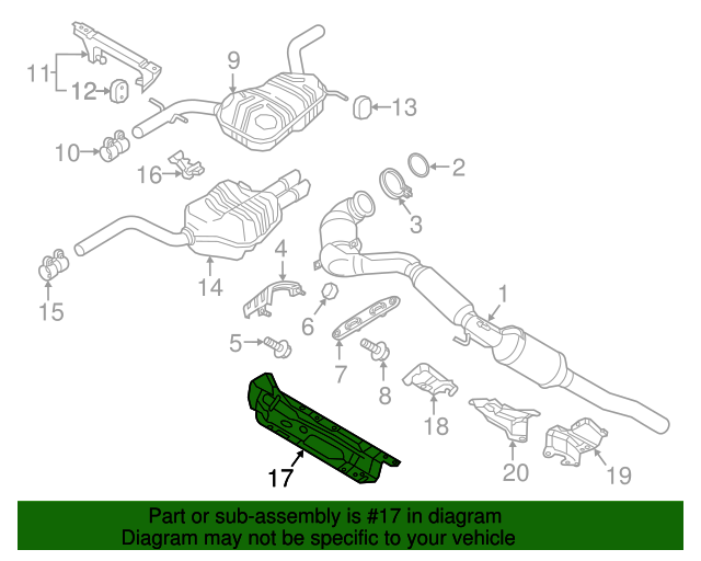 2013-2015 Volkswagen Jetta Heat Shield 5C6-825-671-E | OEM Parts Online