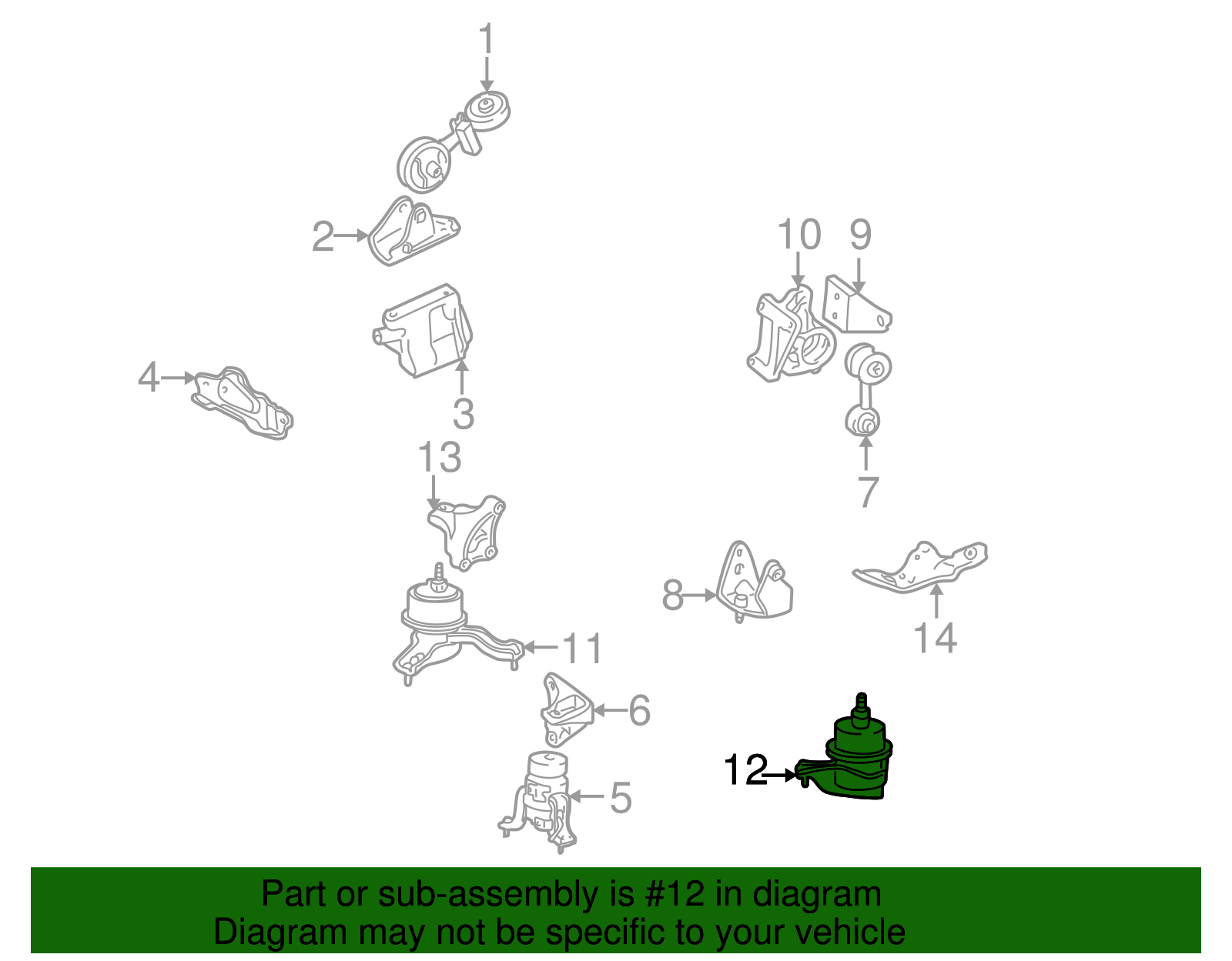 2002-2009 Toyota Side Mount 12306-0H010 | Toyota Parts Center