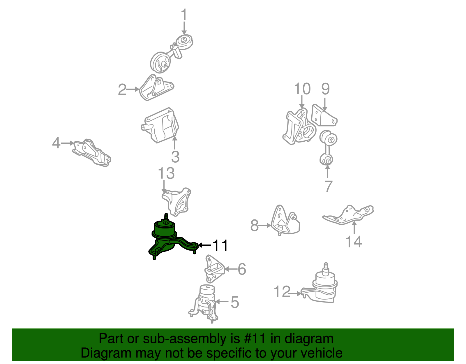 2002-2006 Toyota Engine Mount (Right) 12362-28100 | OEM Parts Online