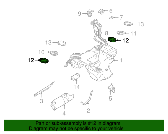 1998-2016 Audi Fuel Tank Sending Unit Seal 8E0-919-133-B | Audi USA Parts