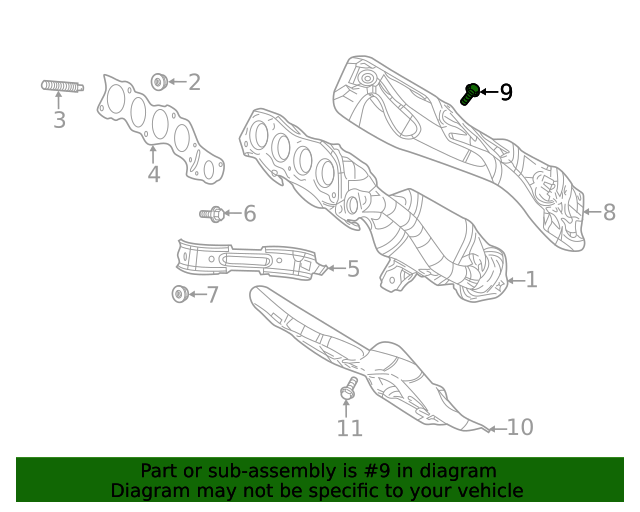 91551-80614 - Exhaust Manifold Heat Shield Bolt - 2019-2021 Toyota ...