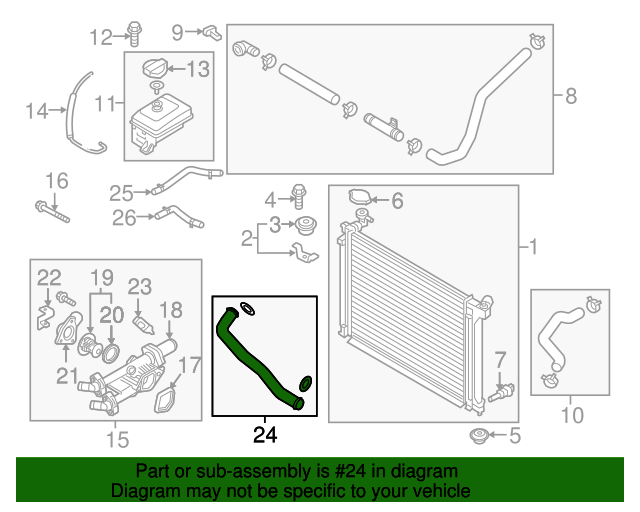 2015-2022 Hyundai Water Inlet Pipe 25460-2G250 | OEM Parts Online