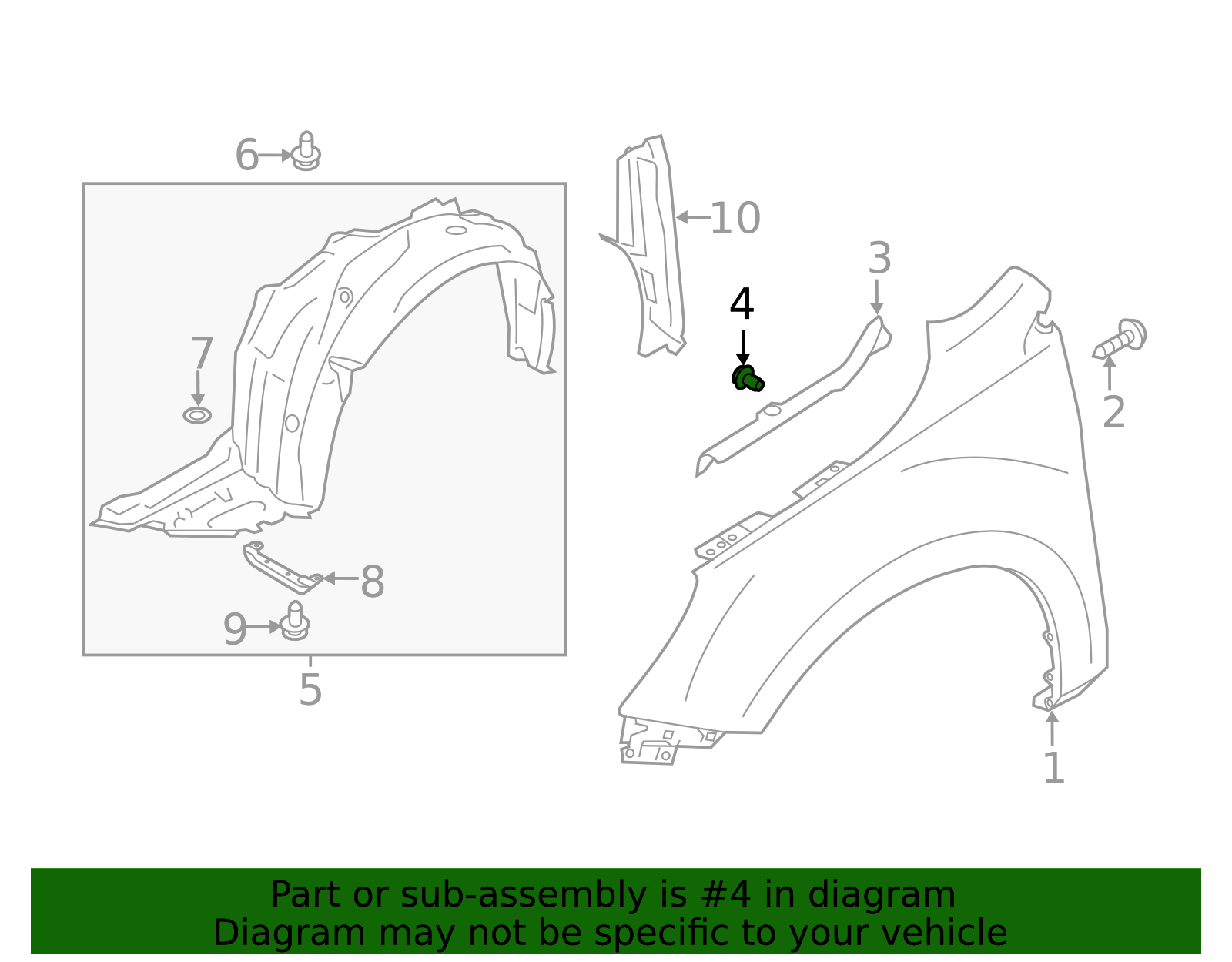 2011-2025 Subaru Fender Liner Clip 909140065 | Subaru Online Parts