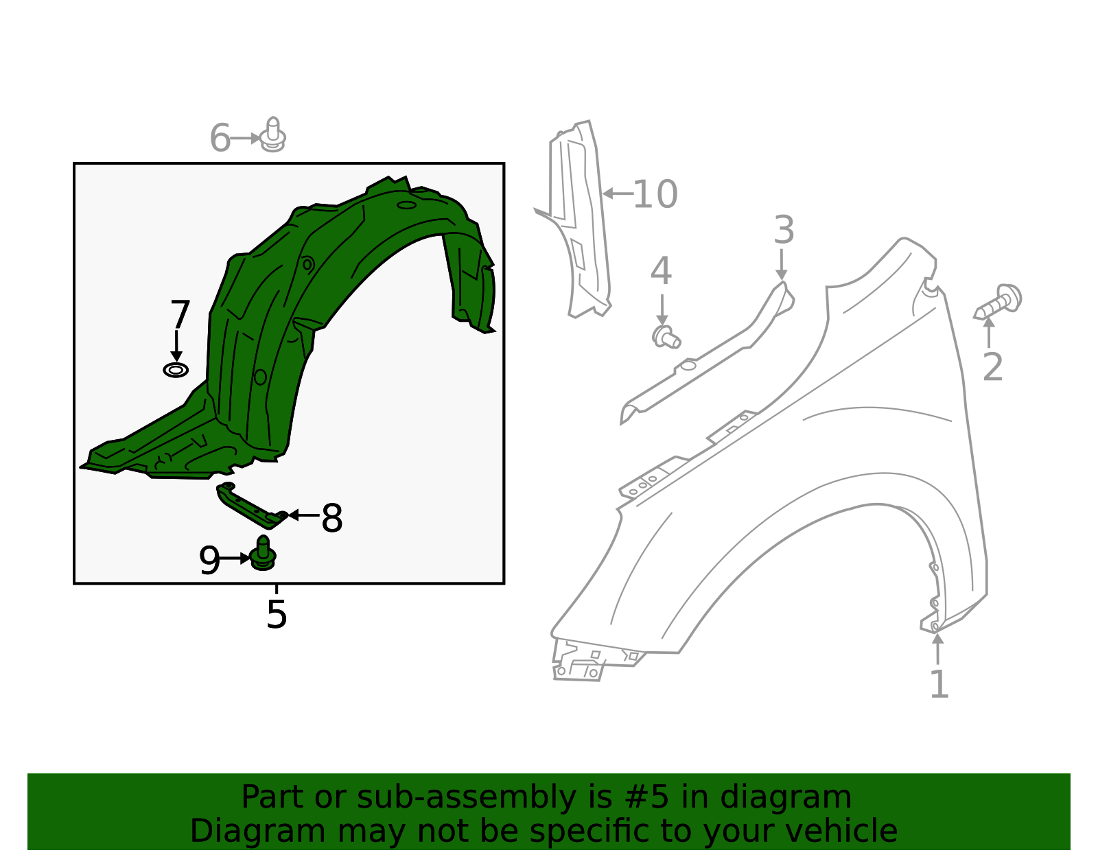 2020-2025 Subaru Legacy Fender Liner 59110AN00A | OEM Parts Online