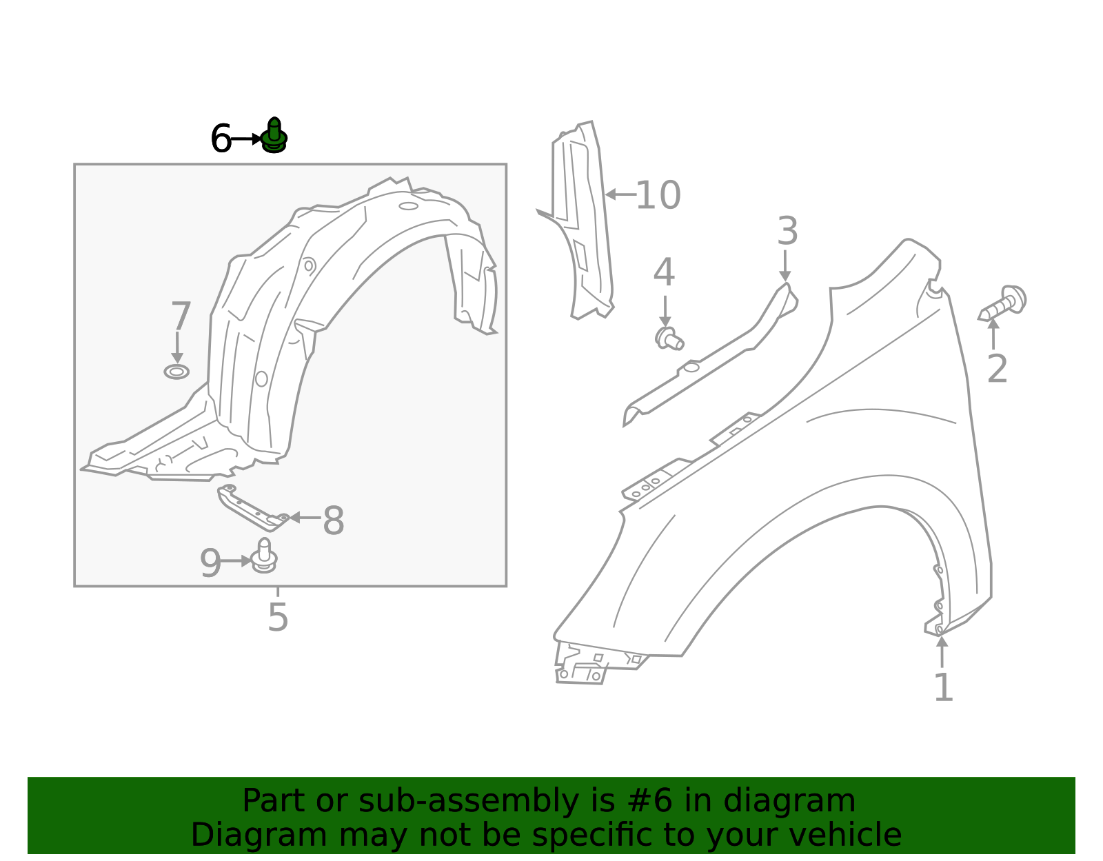 2024-2025 Subaru Fender Ledge Cover Clip 909140083 | QuirkParts