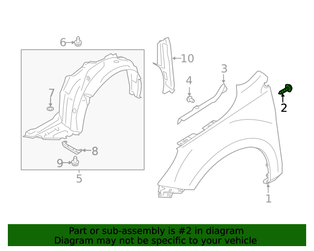 2019-2021 Subaru Fender Screw 047406120 | TascaParts.com