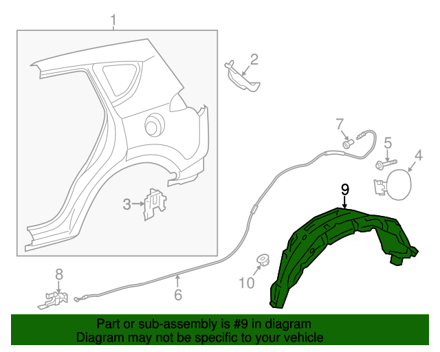 2013-2018 Toyota RAV4 Wheelhouse Liner 77277-0R030 | Toyota Parts Center