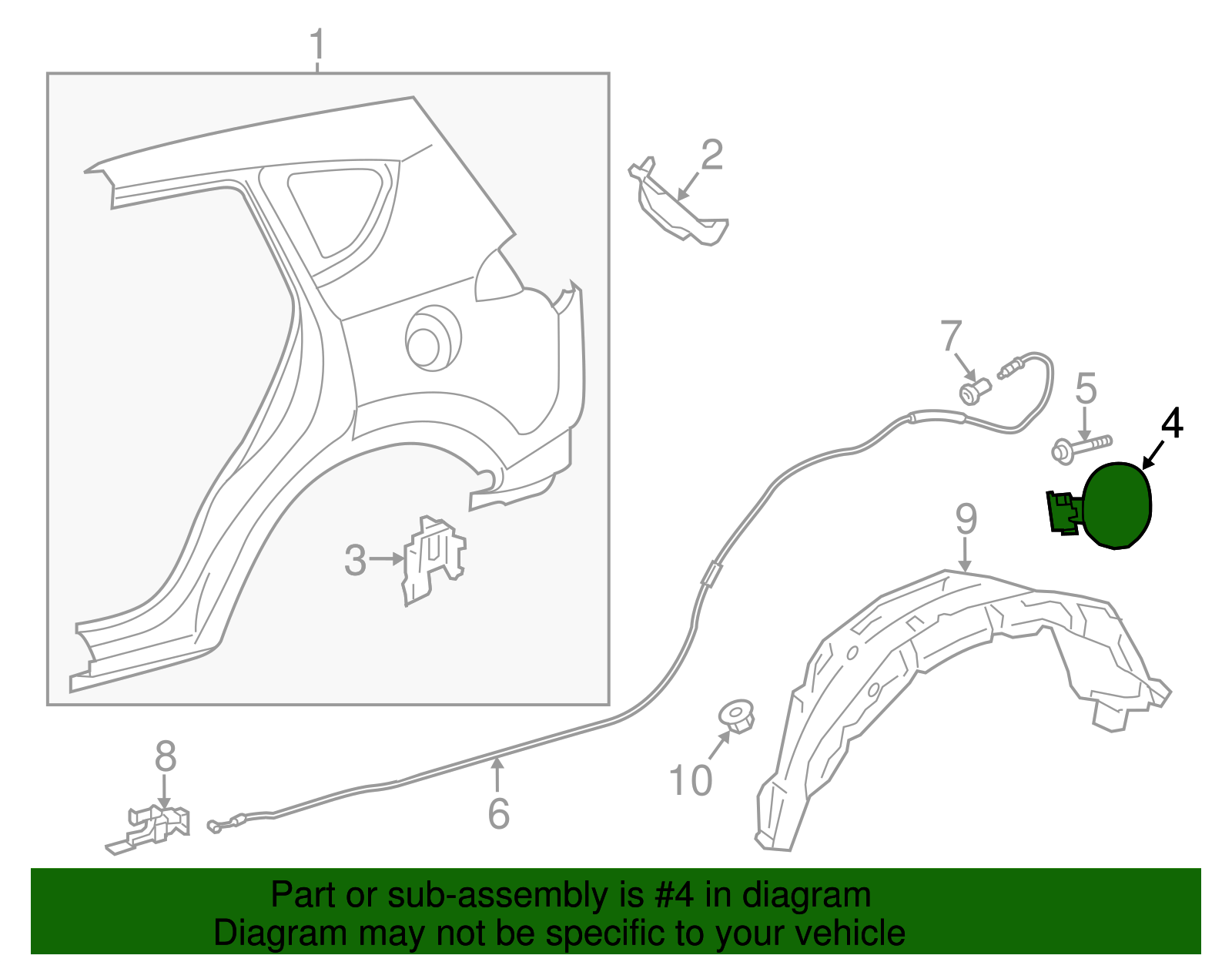 2013-2018 Toyota RAV4 Fuel Door 77350-0R030 | Retail Performance Auto Parts