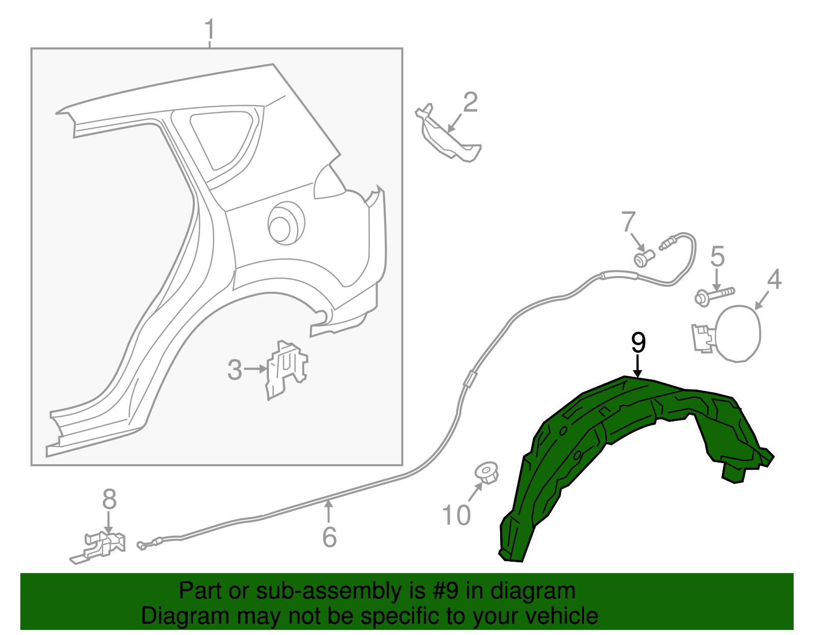 2013-2018 Toyota RAV4 Wheelhouse Liner 77277-0R030 | Toyota Parts Center
