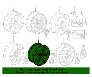 2011-2017 Volkswagen Jetta Wheel, Alloy 5C0-601-025-K-8Z8 | OEM Parts ...