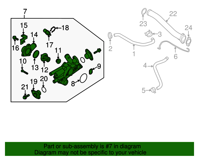 25630-2G000 - Thermostat Outlet 2008-2013 Kia | Kia.Parts Store