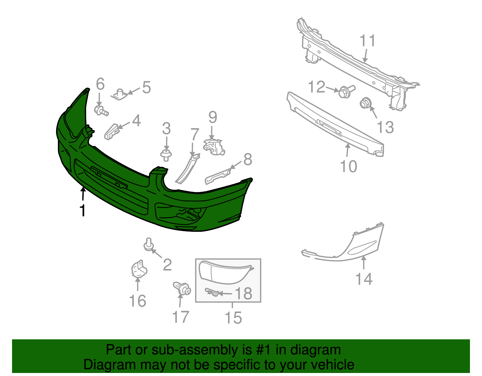 57702FE060 - Bumper Cover 2004-2005 Subaru Impreza | Subaru Direct ...