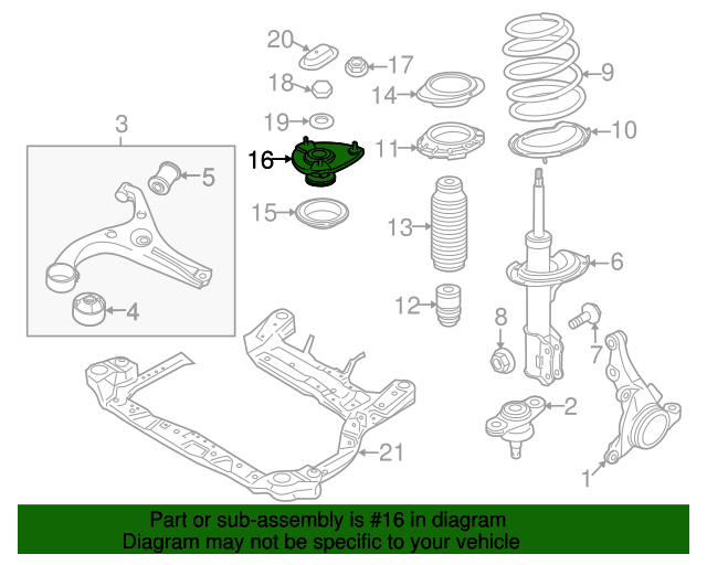 2006-2011 Kia Insulator Assembly Strut 54610 1G655 | QuirkParts