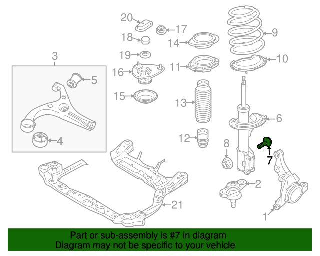 54645-07000 - Lower Control Arm Mount Bolt 2006-2016 Kia | Kia.Parts Store