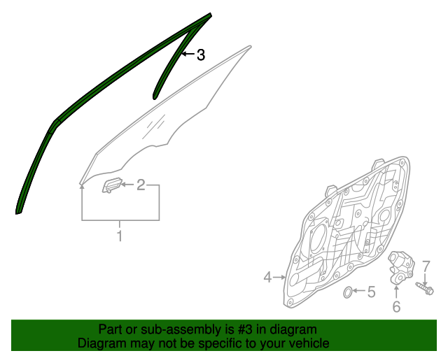 2013-2017 Hyundai Elantra GT Window Channel 82530-A5000 ...