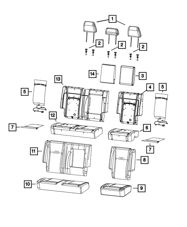 2019-2024 Ram Headrest Sleeve, Non-Locking 6XA48TU6AA | Mopar Estores