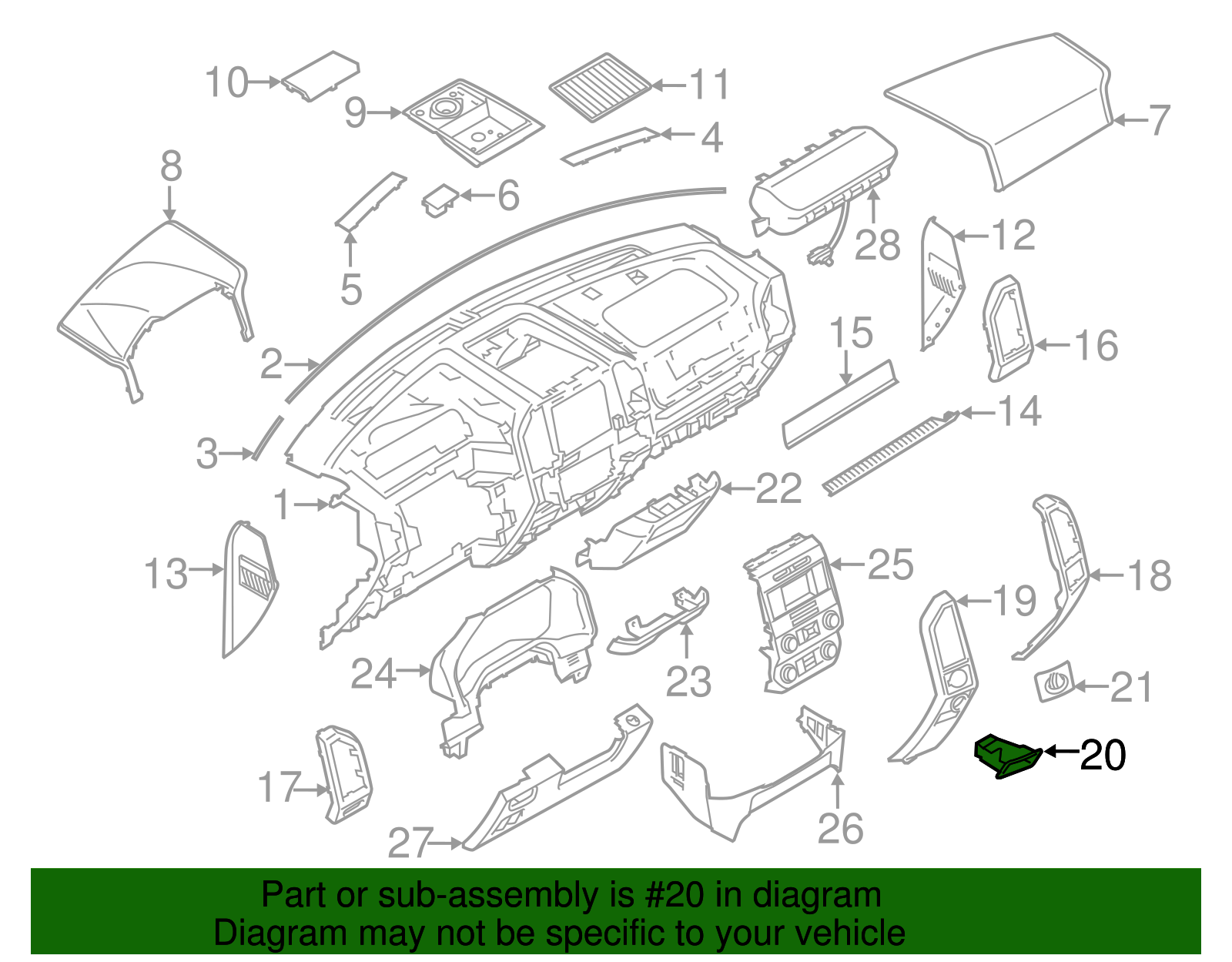 FL3Z-15042C74-AA - Storage Box 2015-2022 Ford | Big 3 Auto Parts