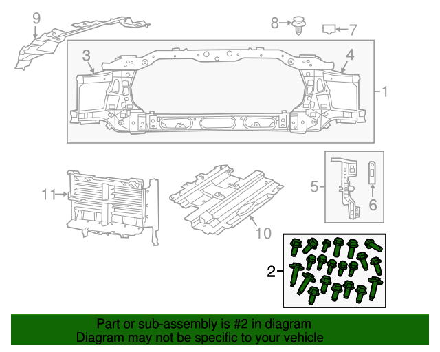 2010-2019 Mopar Radiator Support Retainer Kit 68050778AA | TascaParts.com