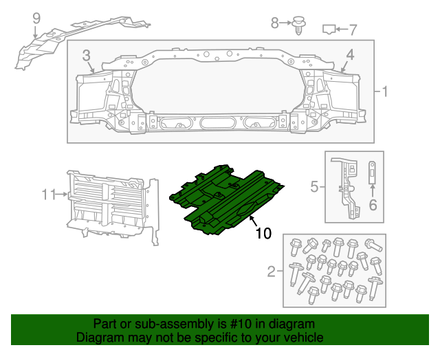 2009-2020 Mopar Seal, Radiator Lower 55057071AB | TascaParts.com