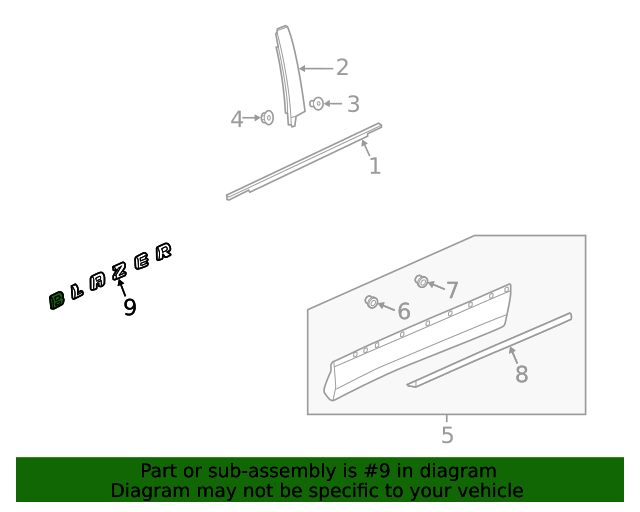 2020-2022 Chevrolet Blazer Nameplate 84925950 | GetOEMParts.com