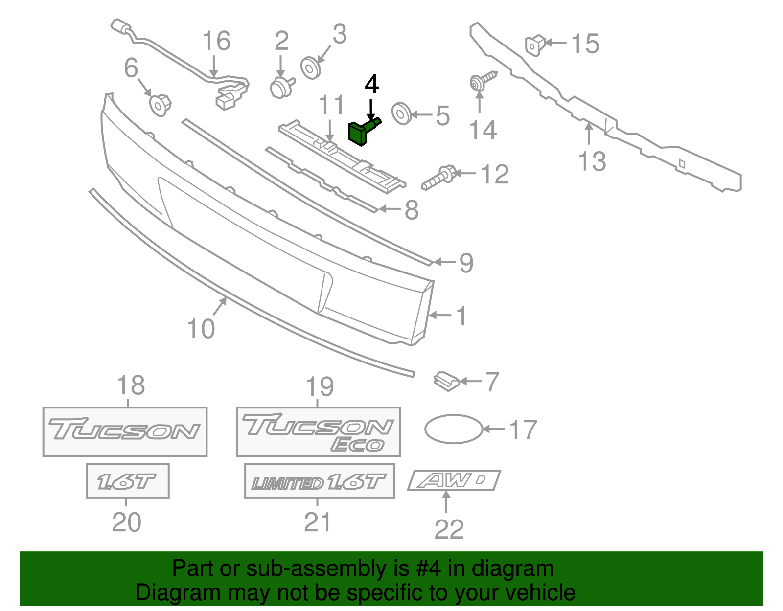 2016-2025 Hyundai Lift-Gate Finish Panel Bolt 87376-A9000 | OEM Parts ...