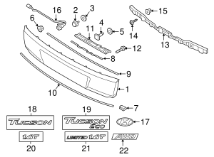 Genuine Lower Molding for 2016-2018 Hyundai Tucson | Part# 87373-D3000 ...