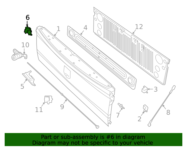 Tailgate Latch 68362549AK | TascaParts.com