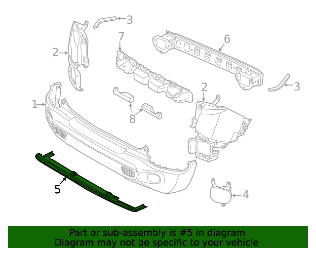 5XB16TZZAA - Radiator Grille Trim Ring Kit - 2015-2018 Jeep Renegade ...