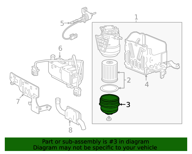 2017-2022 GM Fuel/Water Separator Reservoir 23266981 GM | GMPartsDirect.com