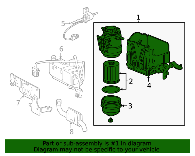 2017-2022 GM Fuel/Water Separator Filter 84428489 GM | GMPartsDirect.com