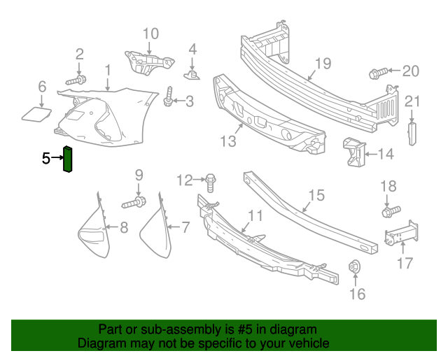 52421-47010 - Bumper Cover Pad 2017-2022 Toyota Prius Prime | Ourisman ...