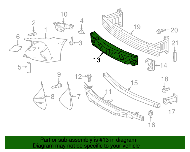 2017-2022 Toyota Prius Prime Bumper Impact Absorber 52611-47180 ...