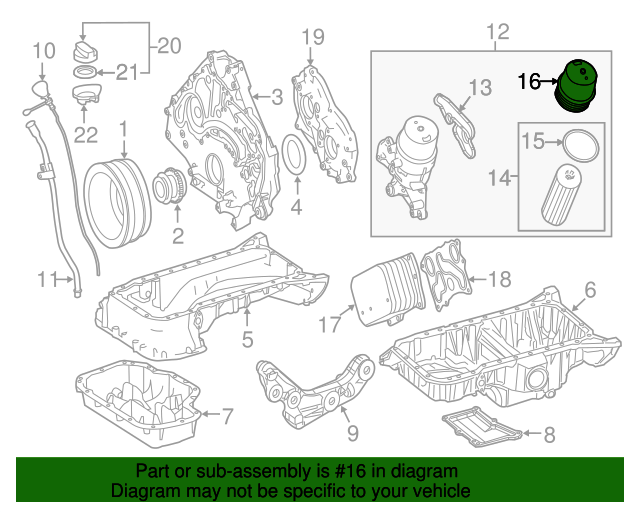 278-180-01-38 - Engine Oil Filter Housing Cover 2011-2020 Mercedes-Benz ...