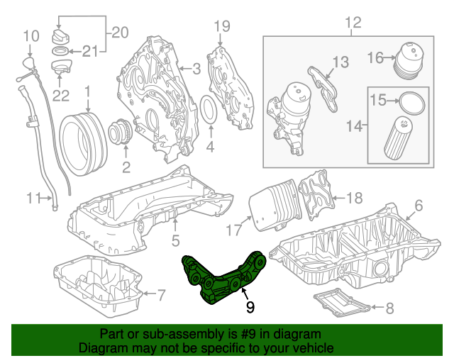 2012-2020 Mercedes-Benz Engine Oil Pan Bracket 272-014-02-95 ...