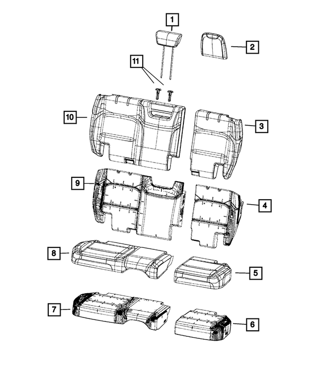 2021-2023 Jeep Wrangler Rear Headrest 6VS05VT9AA | Mopar eStore