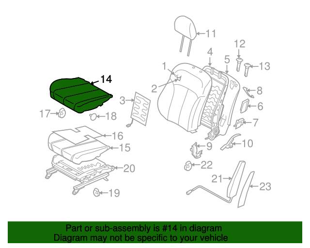 64140AJ13BVH - Cushion Cover - 2013-2014 Subaru | World OEM Parts Subaru