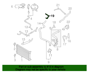 2001-2005 Volkswagen Beetle Engine Coolant Hose 1C0-121-447-AD | VW ...