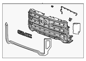 2020-2023 GMC Bright Chrome Front Grille 84656386 GM | GMPartsDirect.com