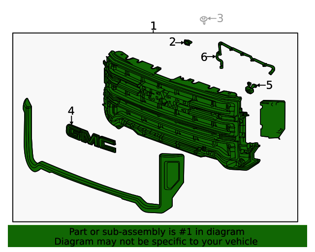 2020-2023 GMC Bright Chrome Front Grille 84656386 | Karl Kustoms OEM Parts