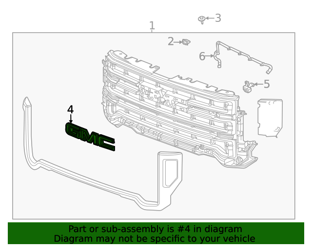 2019-2024 GMC Fuse Red Front Grille Emblem 87815663 | AutoNationParts.com