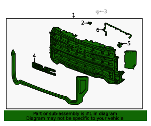 2020-2023 GMC Bright Chrome Front Grille 84656387 | GM Parts Center