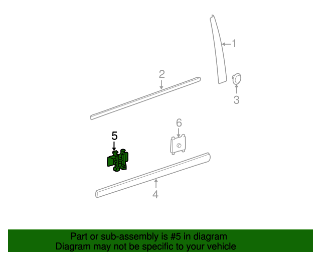 008-988-71-78 - Body Side Molding Clip 2003-2009 Mercedes-Benz ...