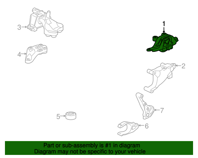 2016-2019 Chevrolet Cruze Passenger Side Engine Mount 39096914 GM ...