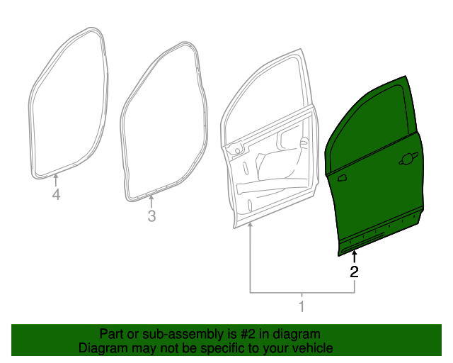 95090288 - Passenger Side Front Door Outer Panel 2013-2022 GM | GM ...