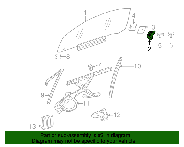 124-725-03-32 - Window Guide 1990-2002 Mercedes-Benz | AutoNationParts.com