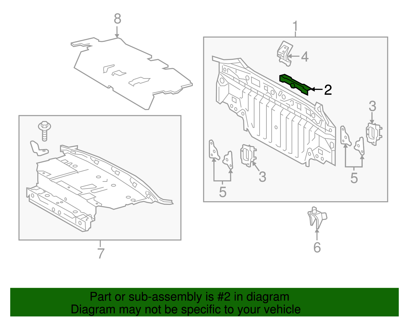 Genuine Toyota Rear Body Panel Bracket part# 58385-06130 for 2015-2017 ...