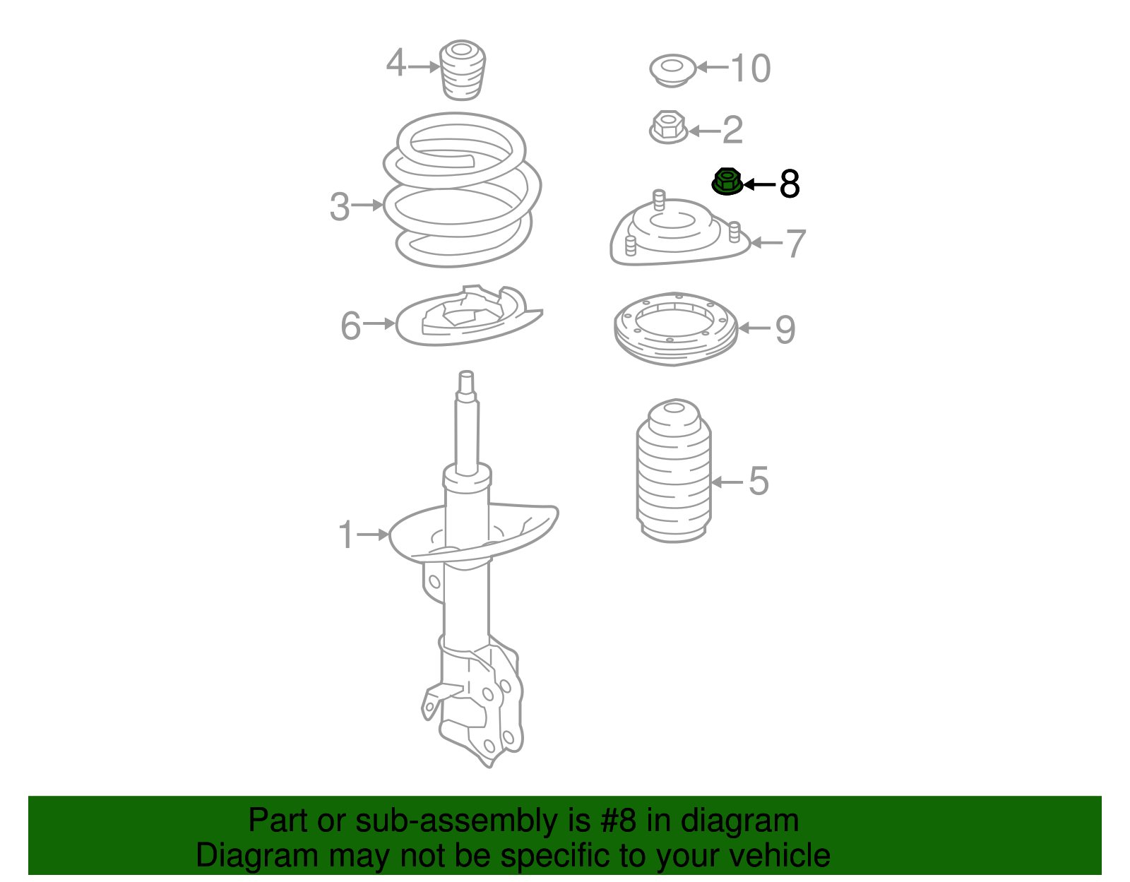 902370060 - 2012-2024 Subaru - Strut Mount Nut | Subaru Parts HQ