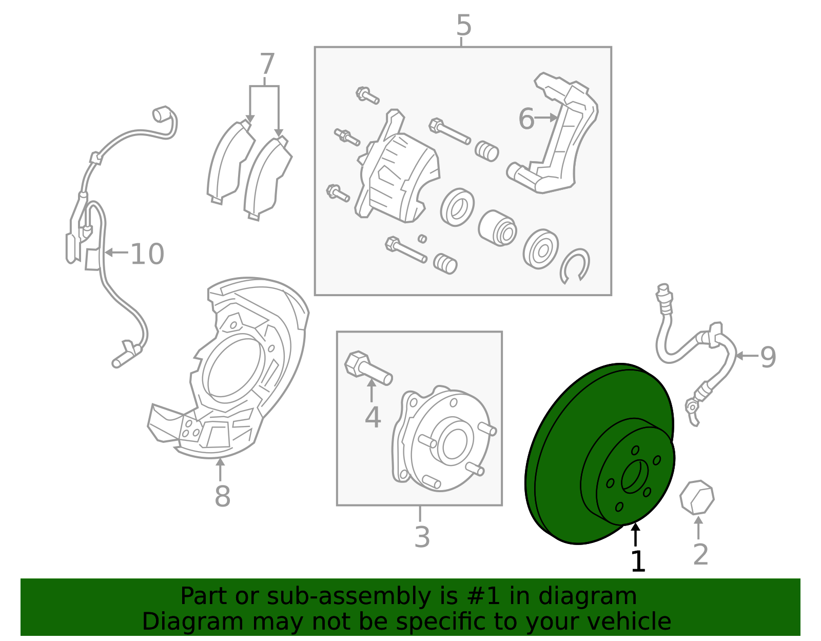 Genuine Toyota Disc Brake Rotor part# 43512-33150 for 2018-2024 Toyota ...