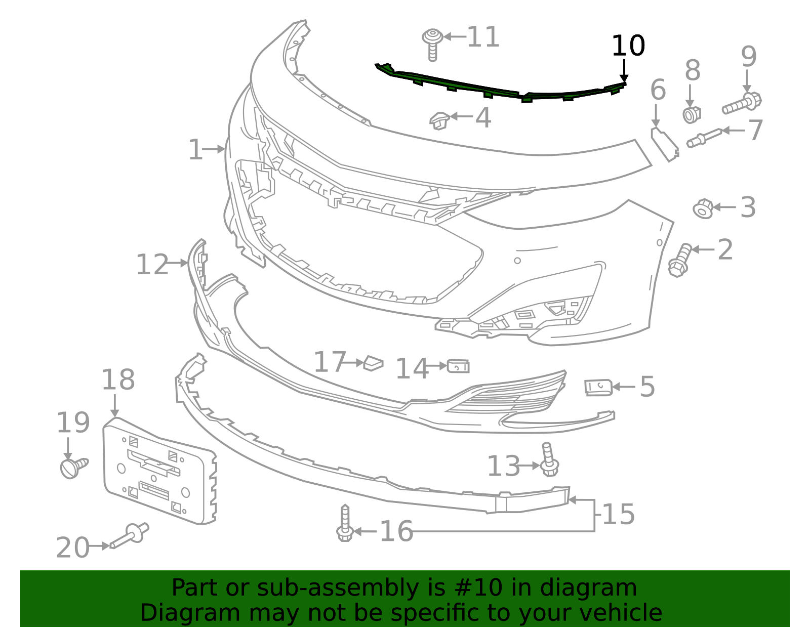 2016-2025 Chevrolet Malibu Front Driver Side Bumper Fascia Upper ...
