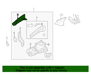 53733-07020 - Fender Rail Reinforcement - 2005-2012 Toyota | OEM ...